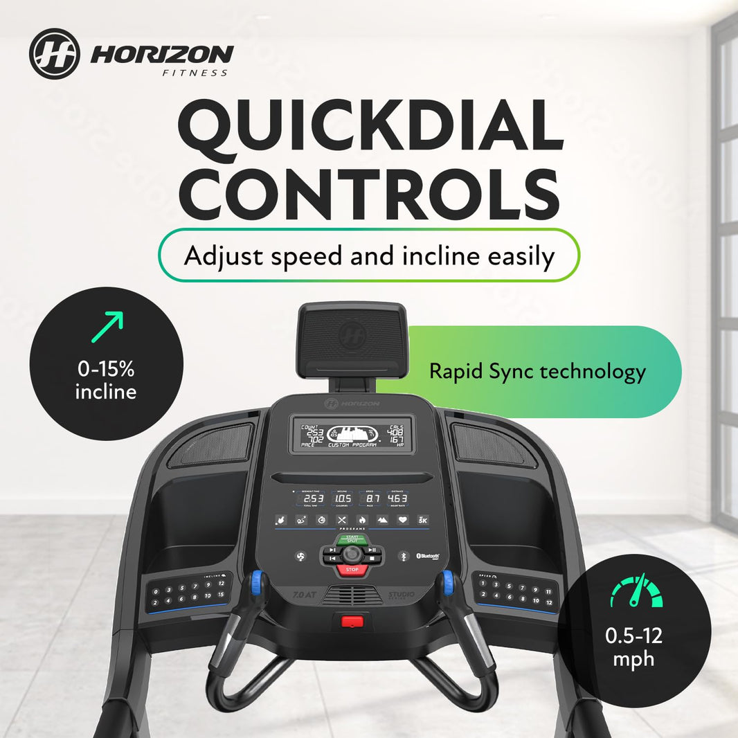 Horizon 7.0AT @Zone Treadmill - Johnson Fitness UK
