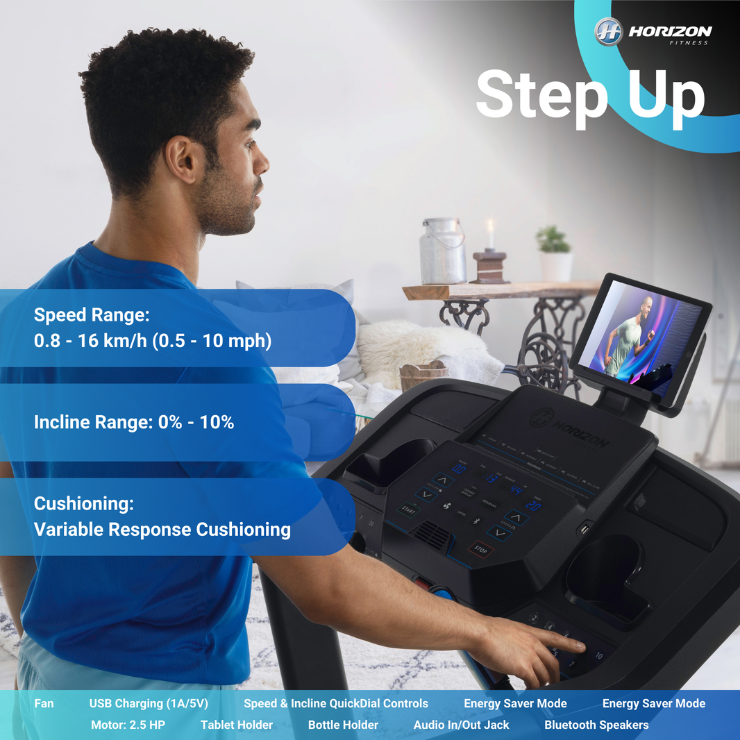 Horizon 5.0AT Treadmill - Johnson Fitness UK